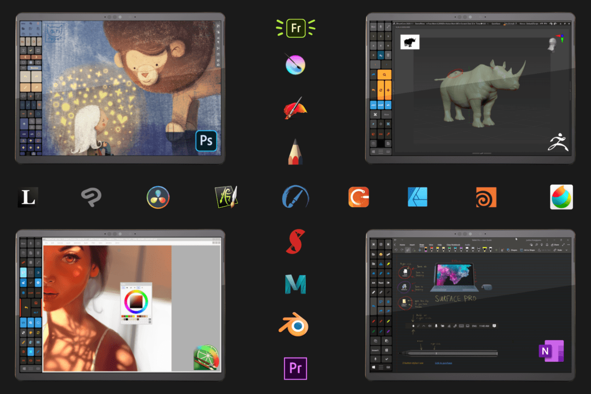 4 screens drawing programs z | Stylus and Microsoft Windows Tablet apps ...